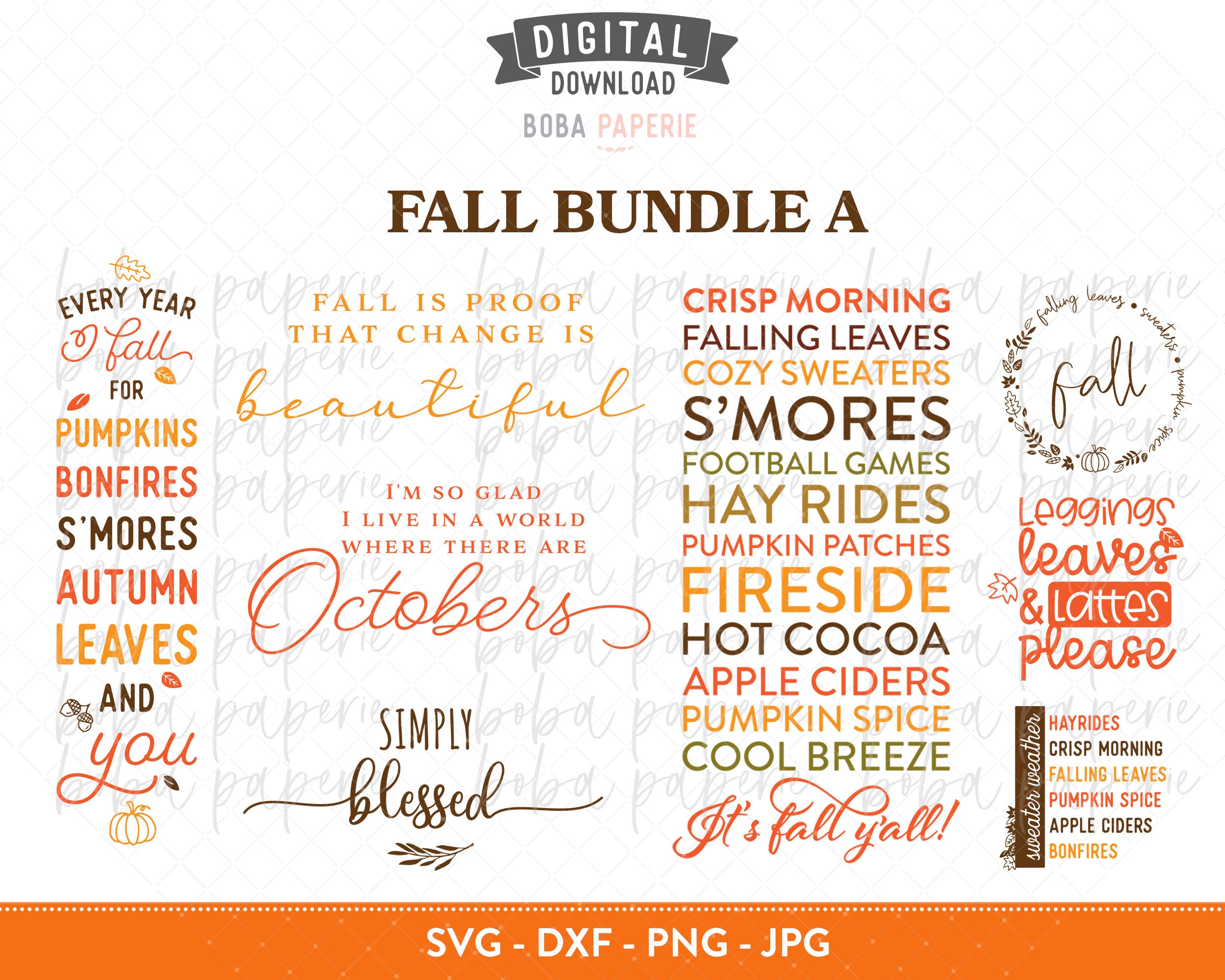 Fall SVG Bundle Fall Sign Svg Fall Decor Svg Fall Shirt | Etsy