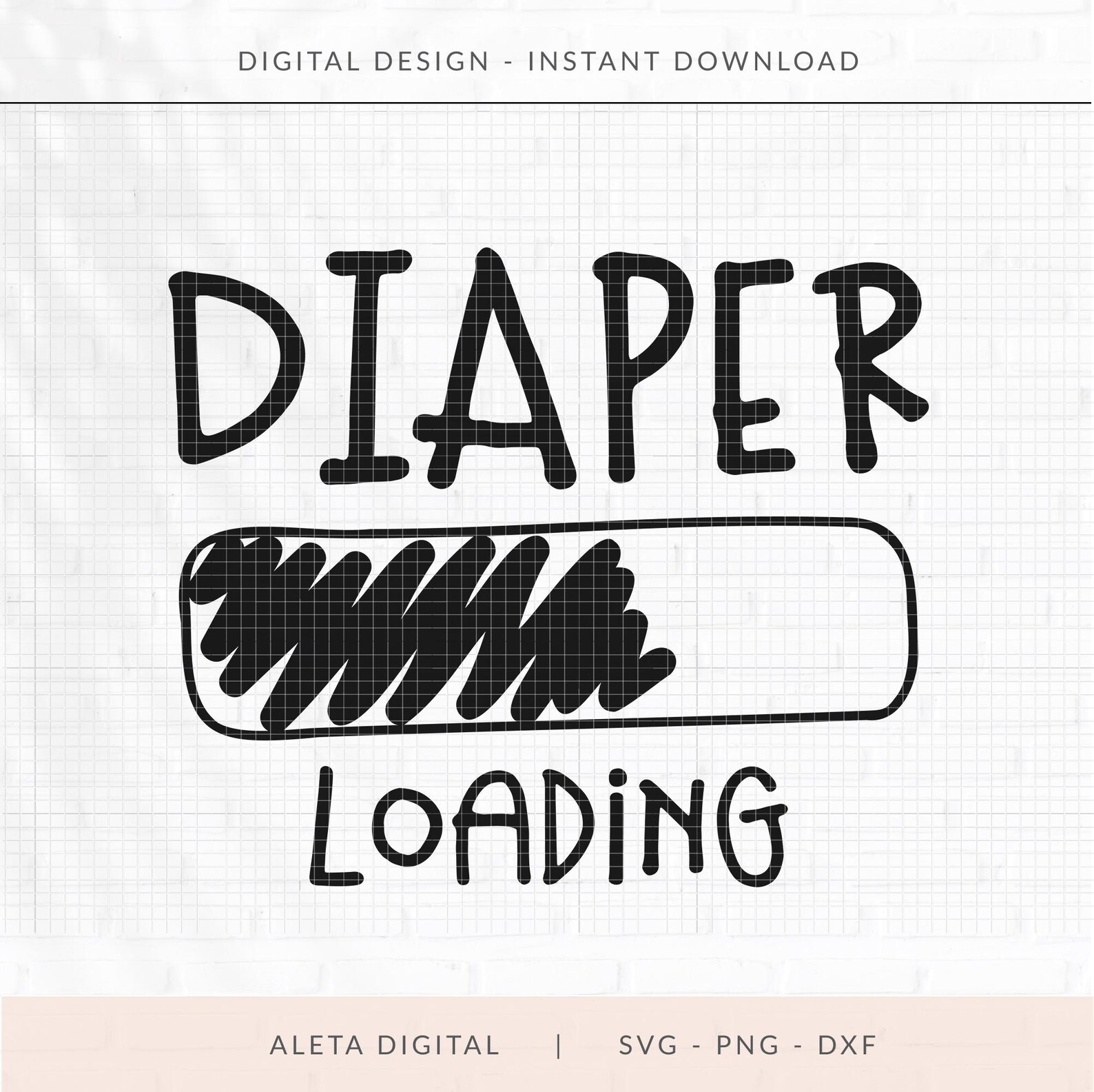 Diaper Loading Svg, Baby Svg, Newborn Iron On, Nursery Decor, Baby ...