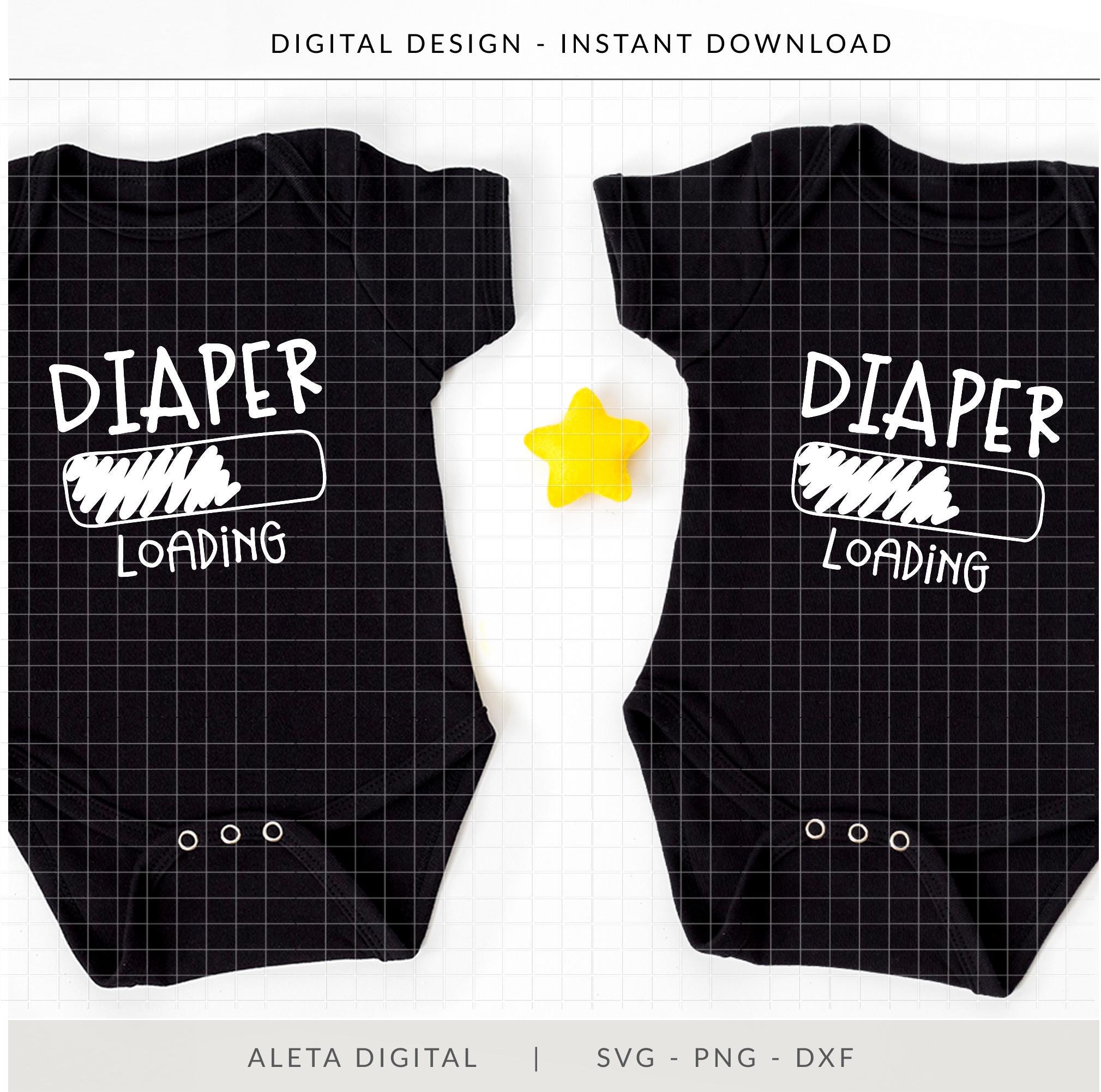 Diaper Loading Svg, Baby Svg, Newborn Iron On, Nursery Decor, Baby ...