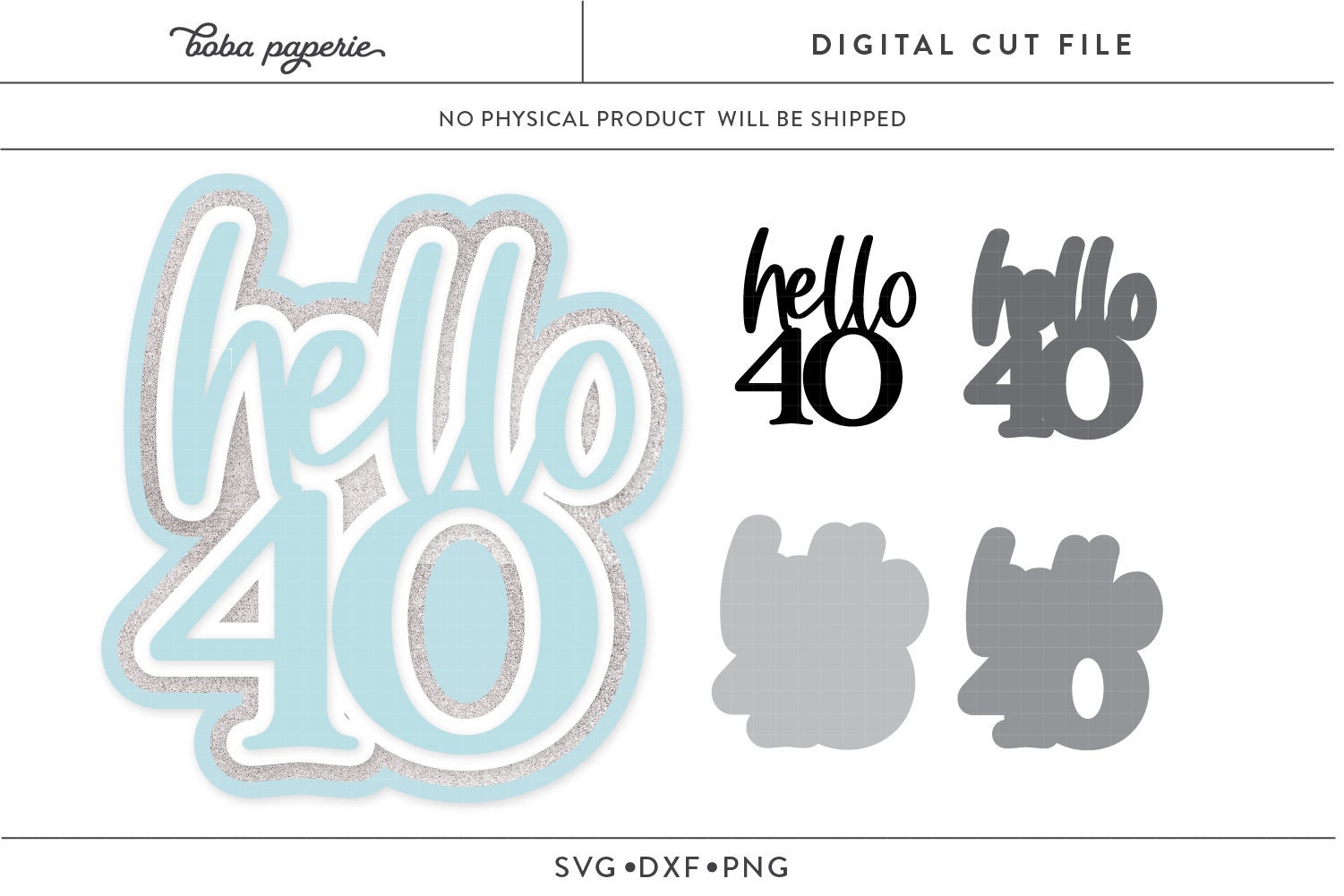 Hello 40 Cake Topper SVG 40th birthday Cake Topper Svg | Etsy
