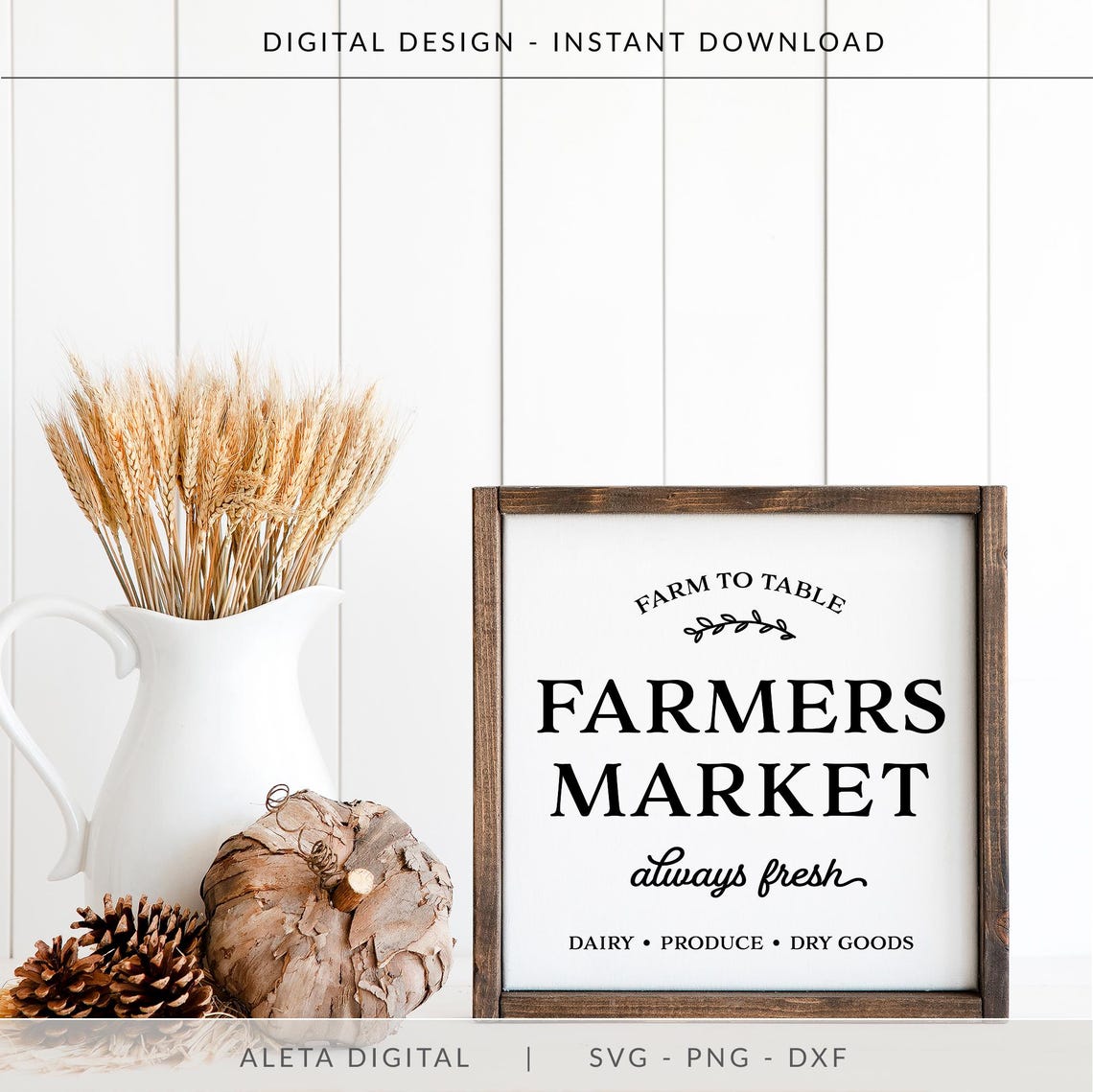 Farm to Table Farmers Market Svg, Modern Farmhouse Svg, Kitchen Sign ...