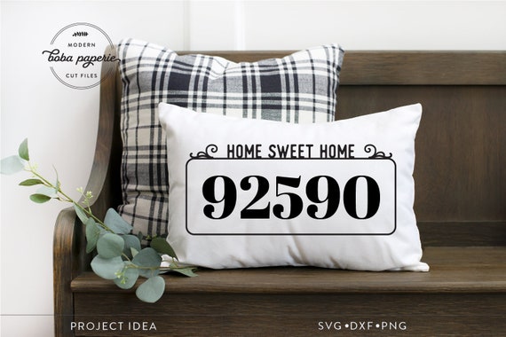 Zip Code Frame Svg Home Sweet Home Svg Farmhouse Decor Svg | Etsy
