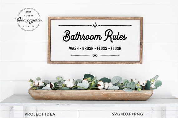 Bathroom Sign SVG Bathroom Rules SVG Bathroom Sign Svg | Etsy