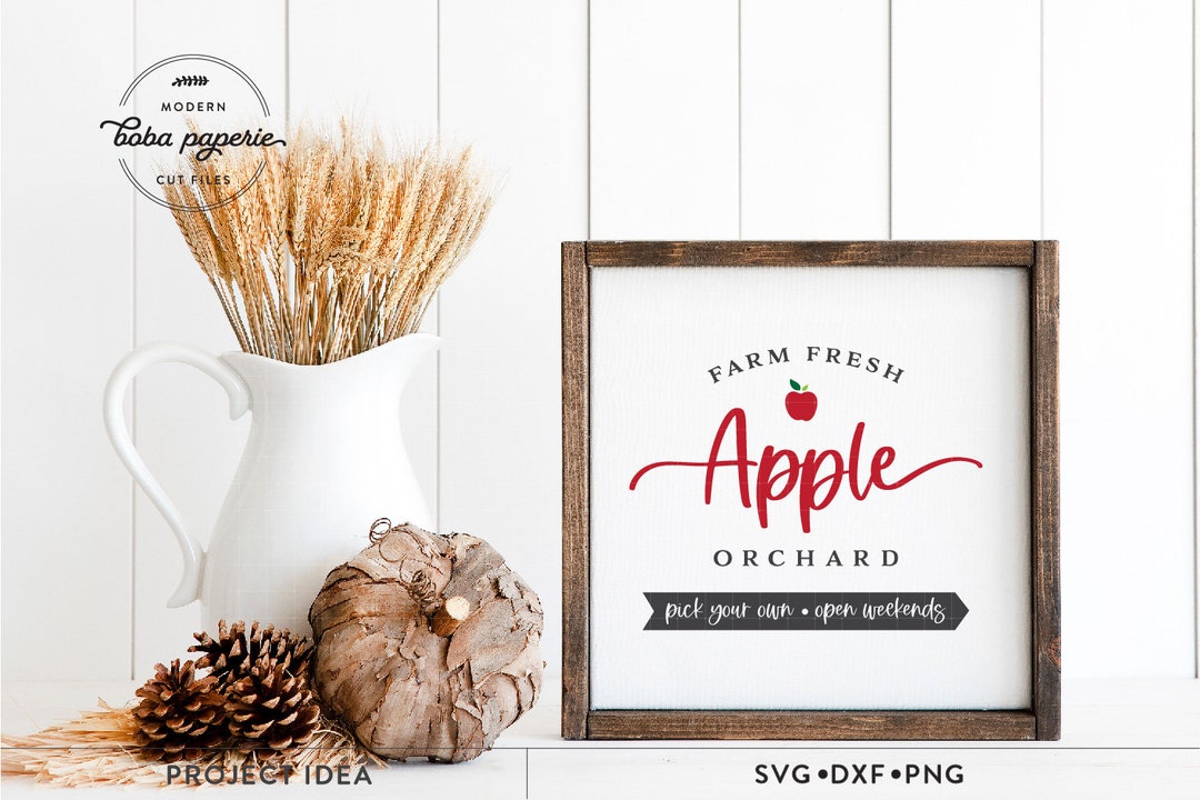 Apple Orchard Svg, Farm Fresh Apple Svg, Fall Svg, Wood Sign Svg ...