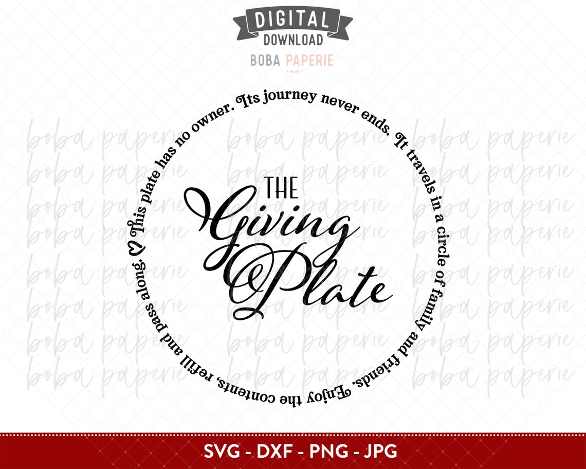 The Giving Plate SVG, Cookie Dish Svg, Thanksgiving, Serving Plate Svg ...