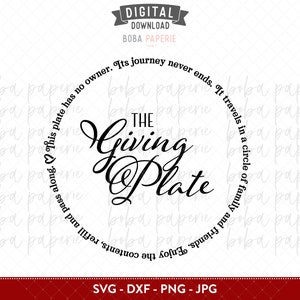 The Giving Plate SVG, Cookie Dish Svg, Thanksgiving, Serving Plate Svg ...