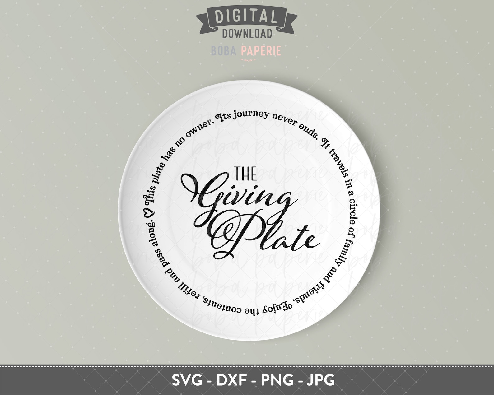 The Giving Plate SVG, Cookie Dish Svg, Thanksgiving, Serving Plate Svg ...