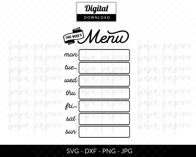 Weekly Menu Svg This Weeks Menu Kitchen Menu Svg Kitchen - Etsy