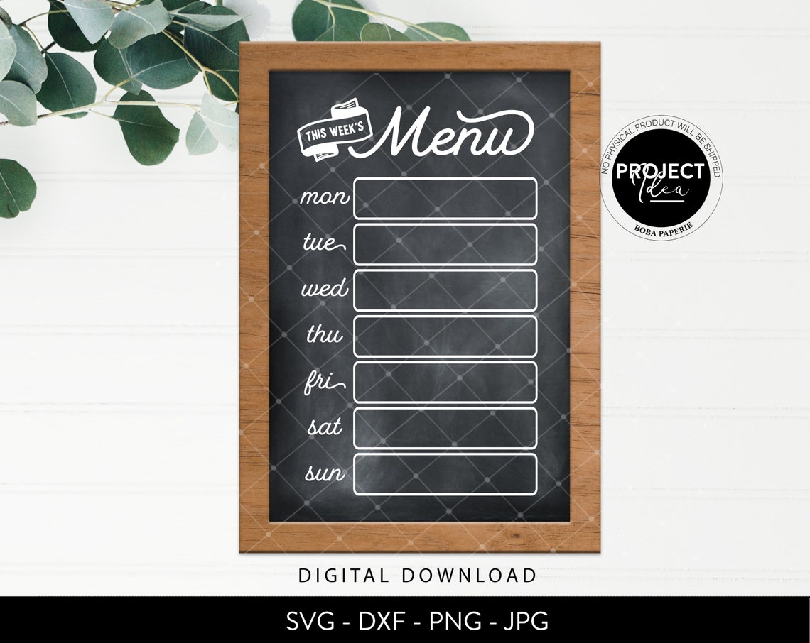 Weekly Menu Svg This Weeks Menu Kitchen Menu Svg Kitchen - Etsy