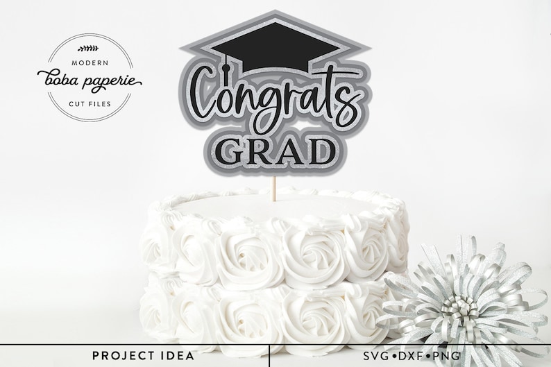 Graduation Cake Topper SVG Congrats Grad Svg Layered - Etsy