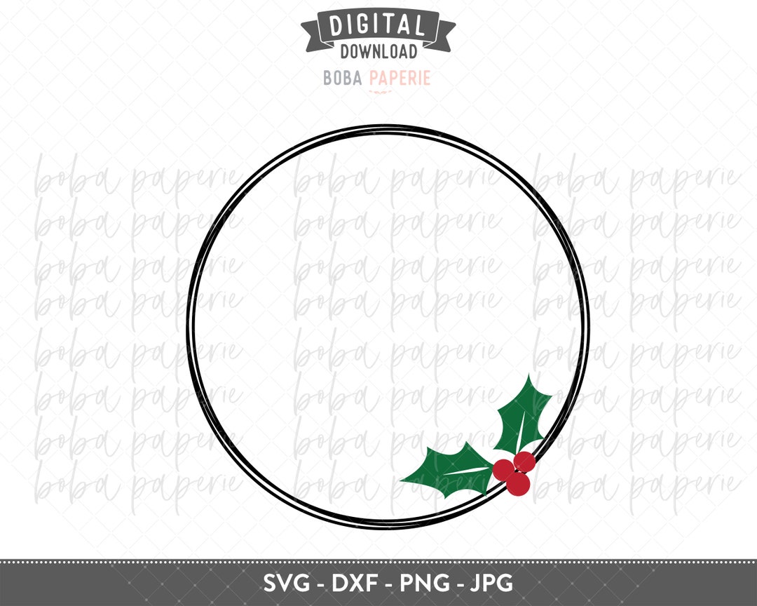 Christmas Circle Frame SVG, Doodle Christmas Circle Cricut Svg ...