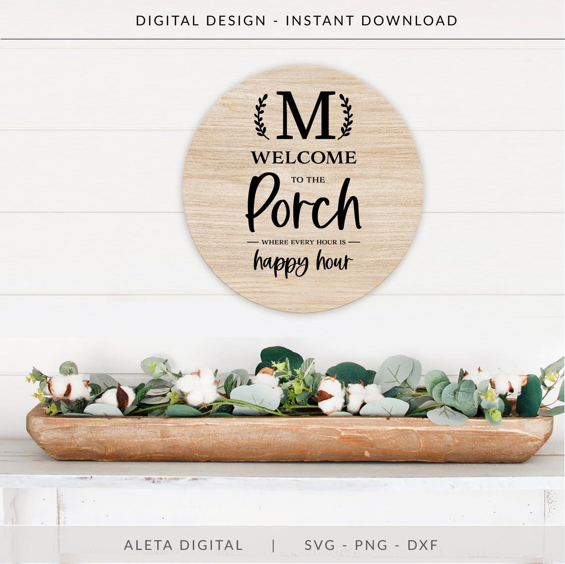Welcome to the Porch SVG, Where Every Hour is Happy Hour, Monogram Svg ...