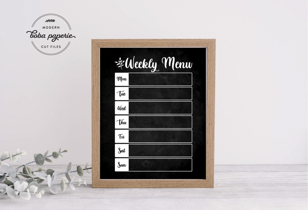 Kitchen Menu SVG, Weekly Menu Svg, Kitchen Svg, Kitchen Signs Svg ...