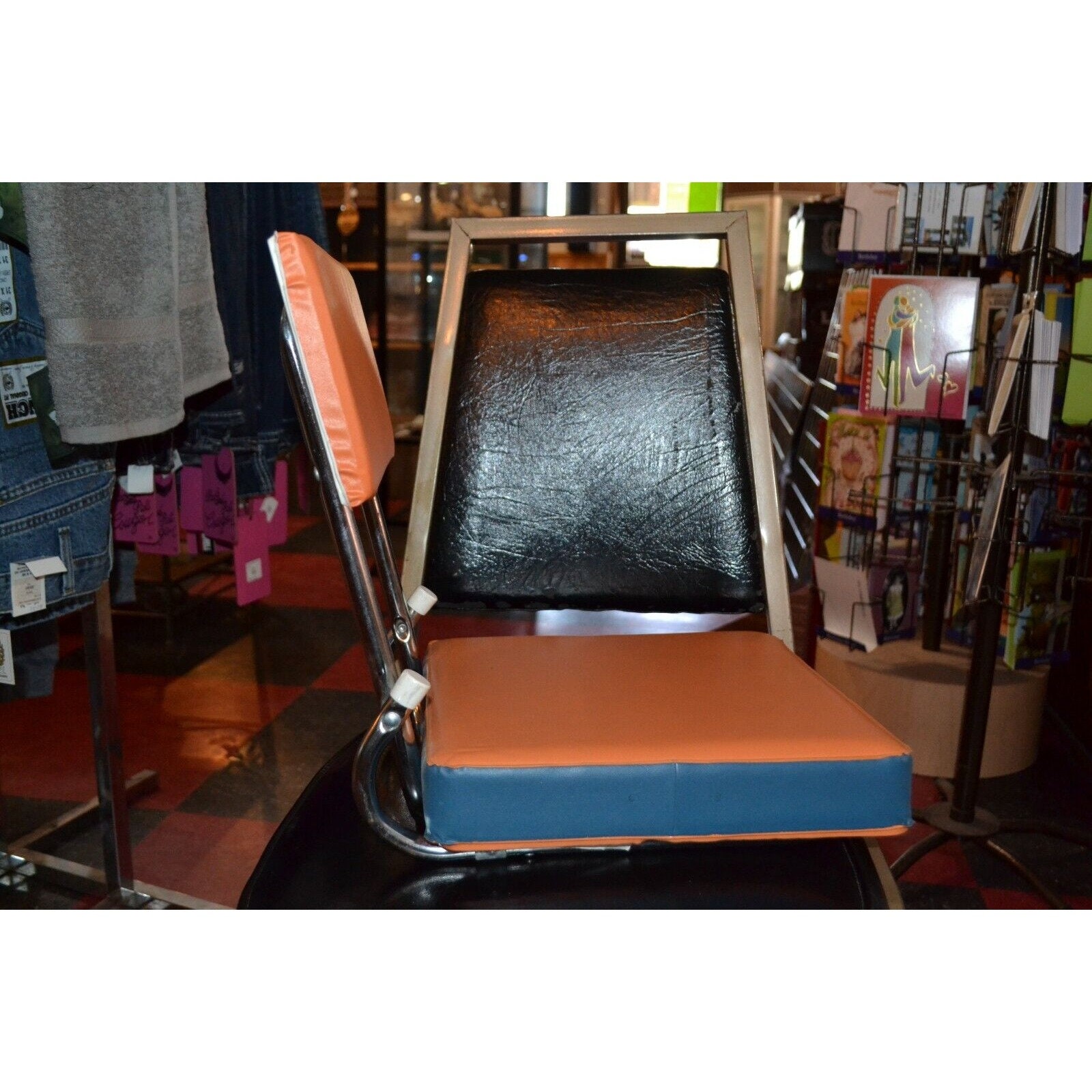 Vintage Folding Stadium Chair Seat Denver Broncos Football Orange Blue ...