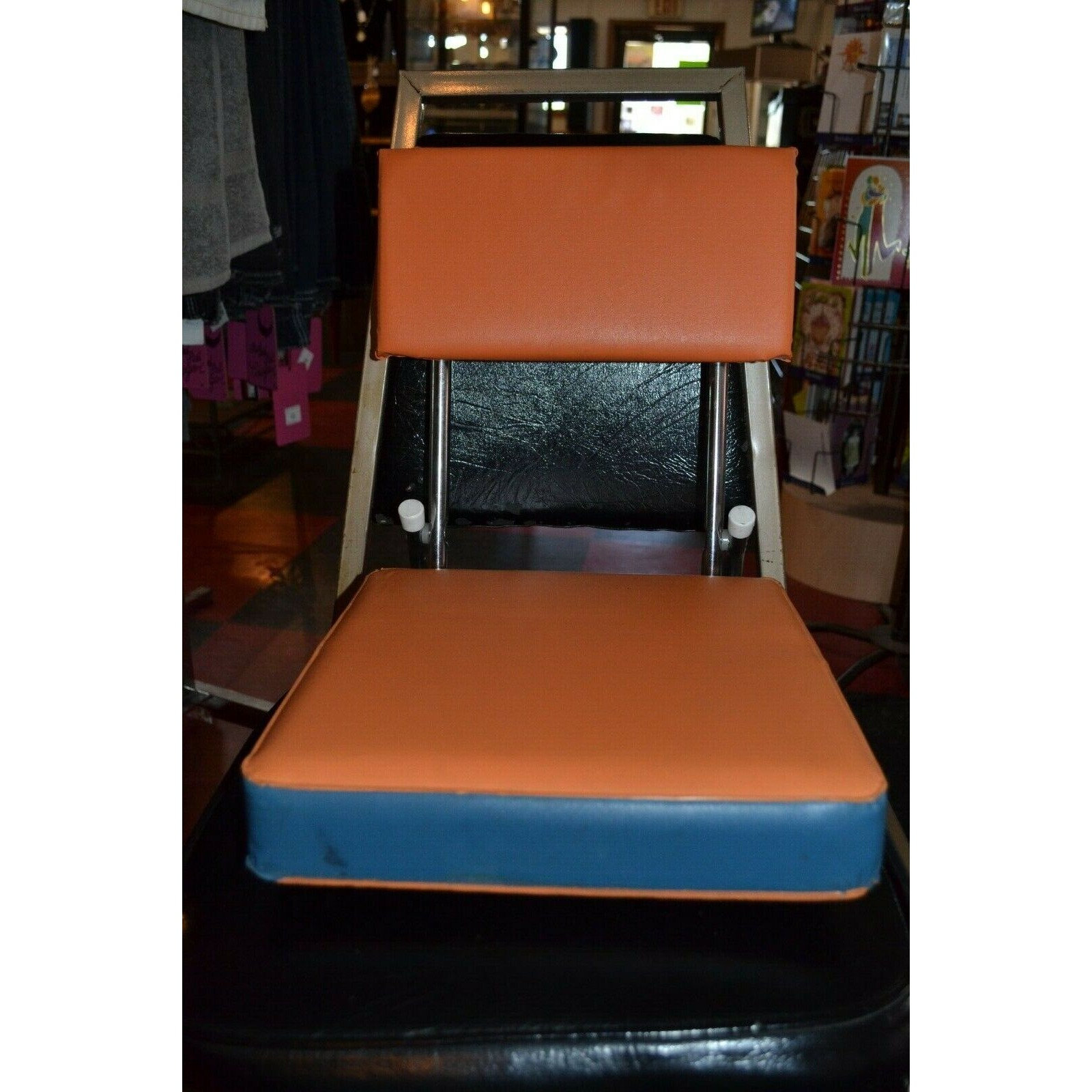 Vintage Folding Stadium Chair Seat Denver Broncos Football Orange Blue ...