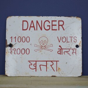 20th Century Enamel Danger Sign - Etsy