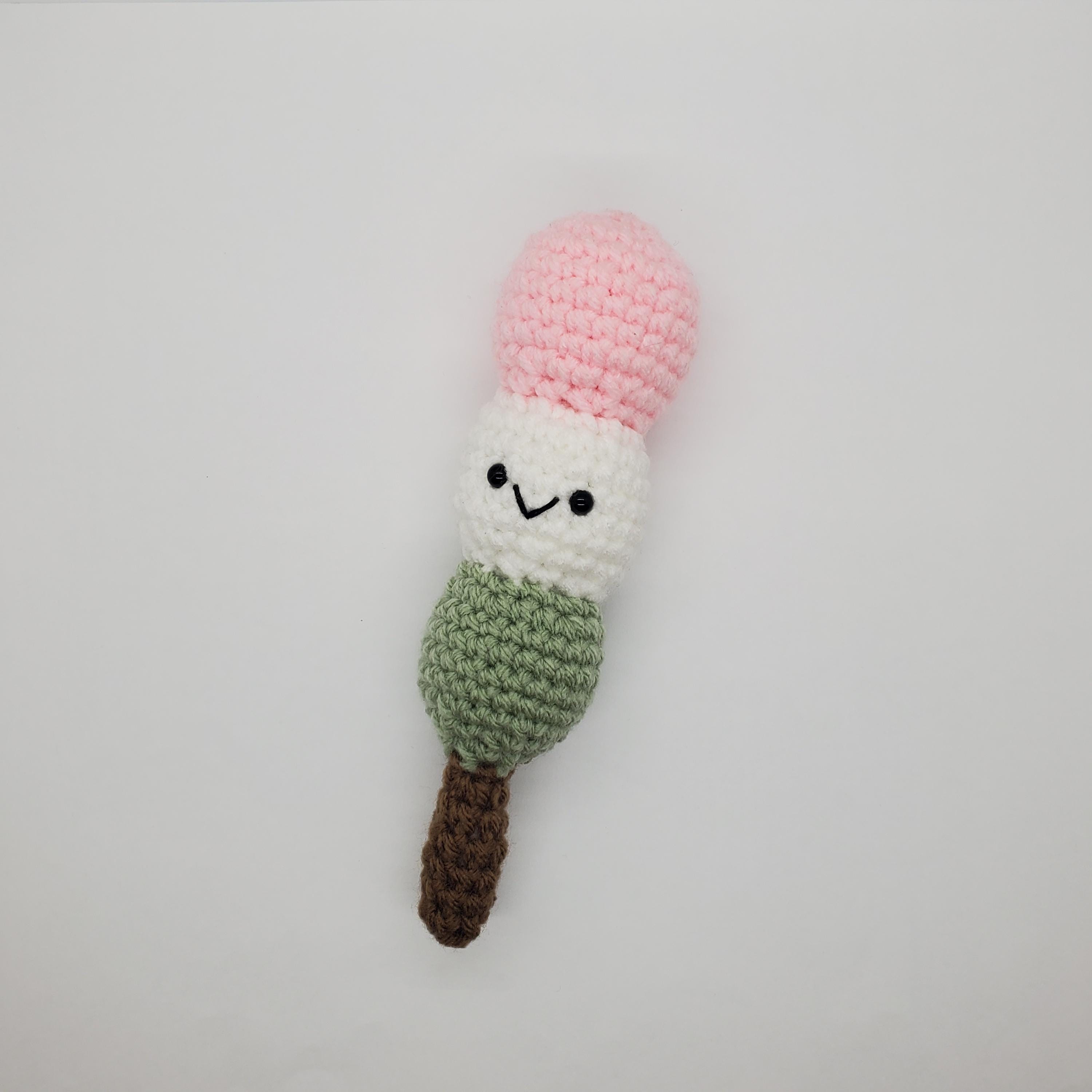 Handmade Crocheted Dango Plushie Toy With Face - Handmade Dango ...