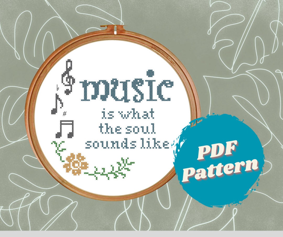 PDF Pattern - Music is What the Soul Sounds Like - Designed for 8-inch ...