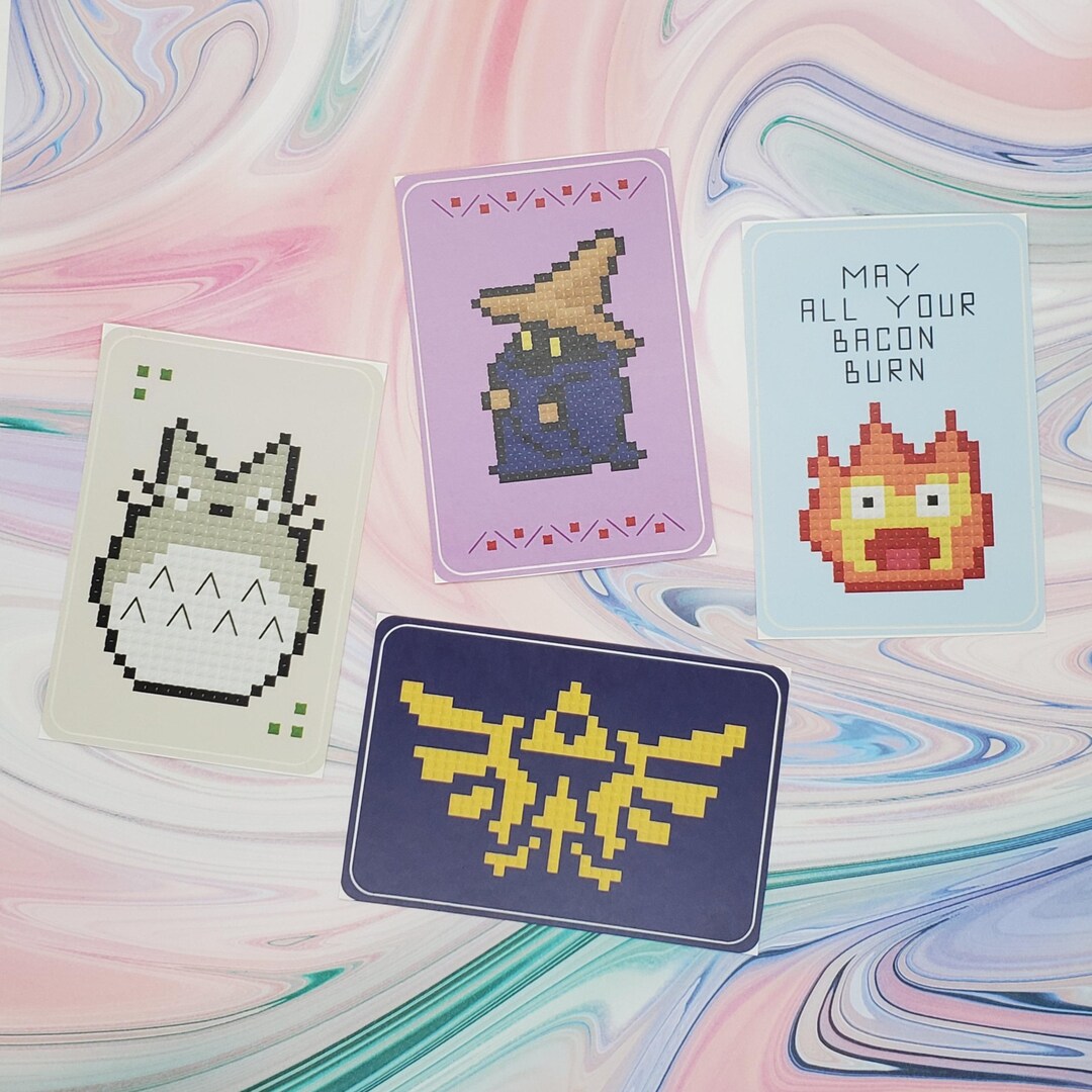 Cross Stitch Stickers Pixelated Design 2 Inch X 3 Inch Sticker for ...