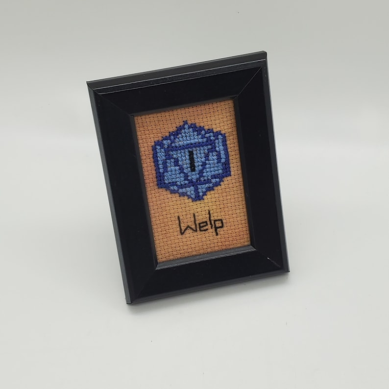 Dungeons and Dragons Dice - Cross Stitch in a Plastic Frame - Two ...