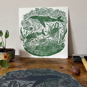 Original Linocut Print ‘sea Life’ - Etsy
