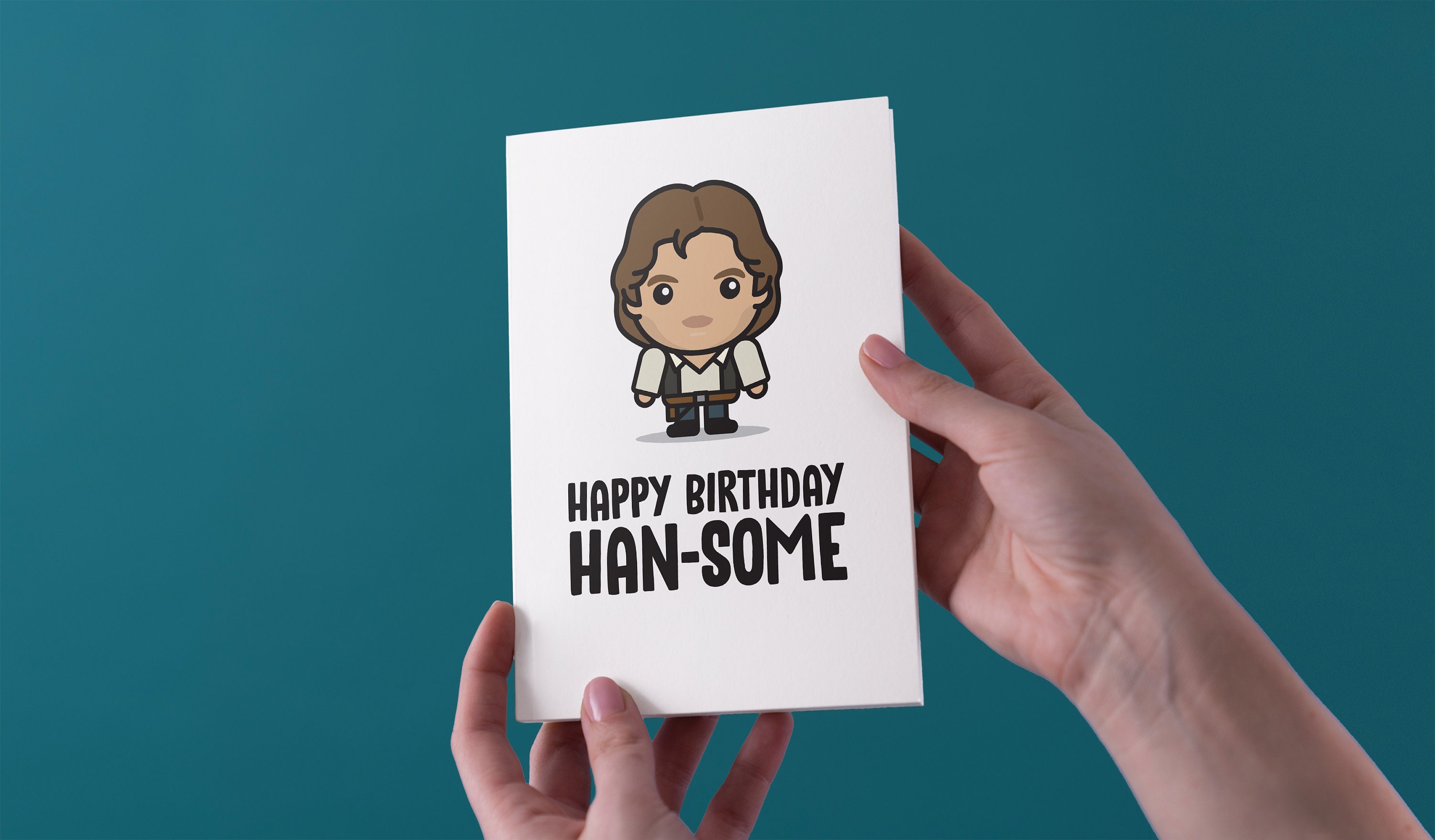 Happy Birthday Han-some Han Solo Birthday Greeting Card | Etsy