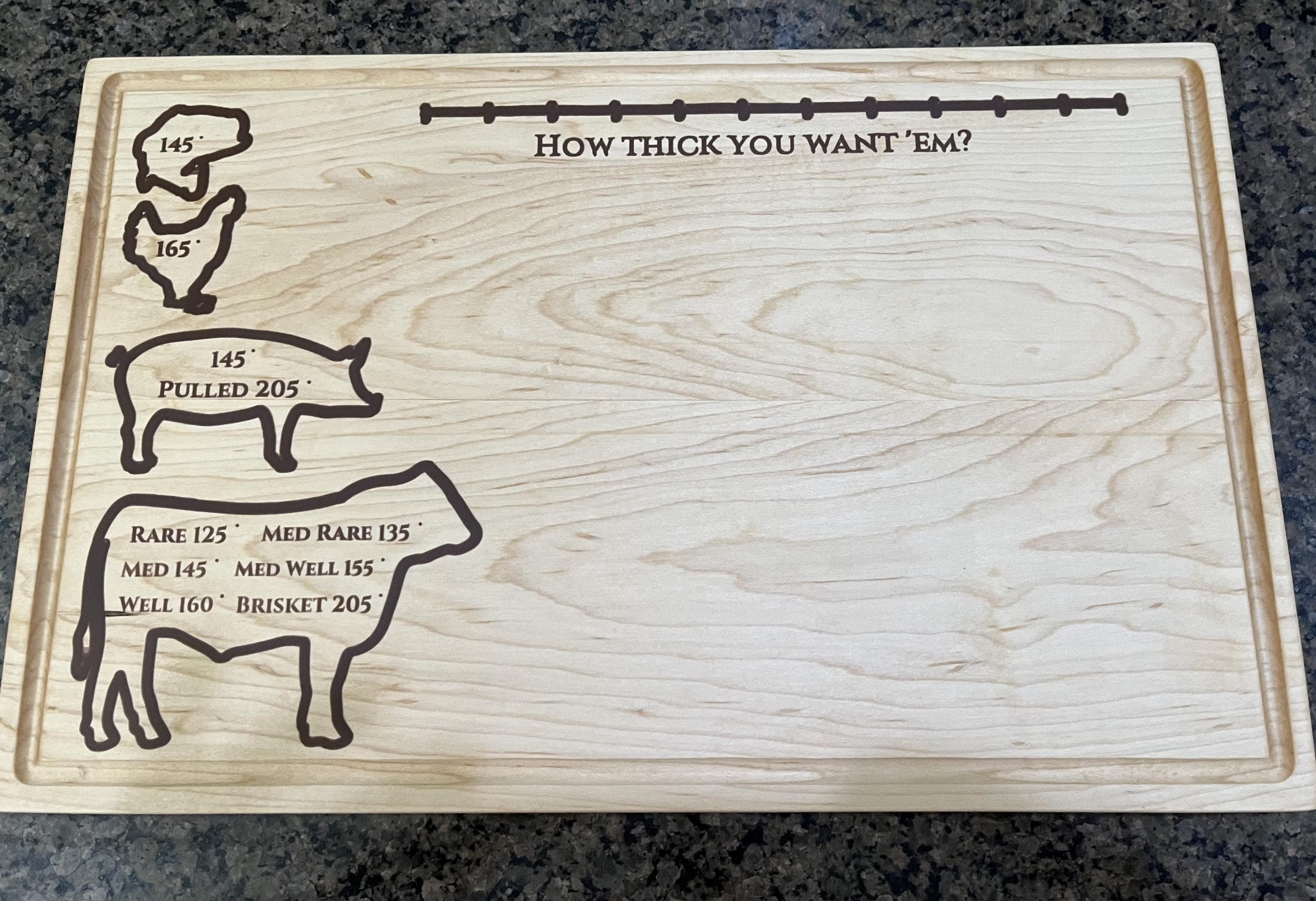 Cooking Temp Cutting Board - Etsy