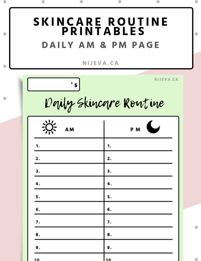 Skincare Routine Printable Daily Beauty Tracker Skincare | Etsy Skincare Routine Printable Daily Beauty Tracker Skincare | Etsy