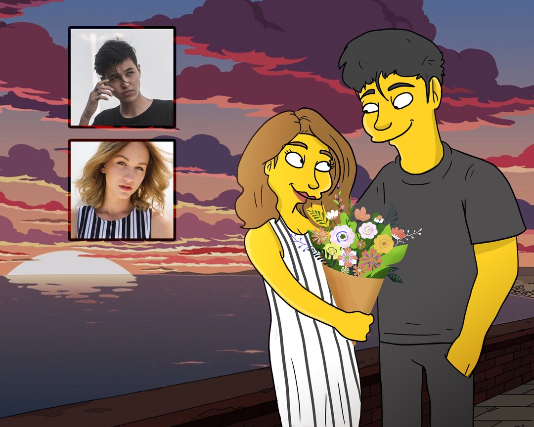 Simpsons Family Portrait Custom Caricature, Unique Family Gift ...