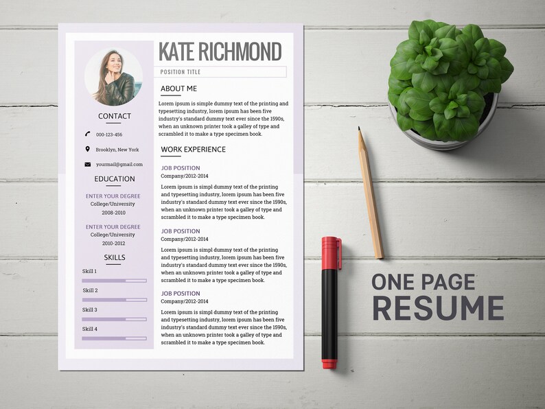 Professional Resume Template Digital Resume Template CV | Etsy