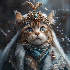 Custom Cat Royal Portrait Digital Pet Portrait King/queen Cat Art Pet ...