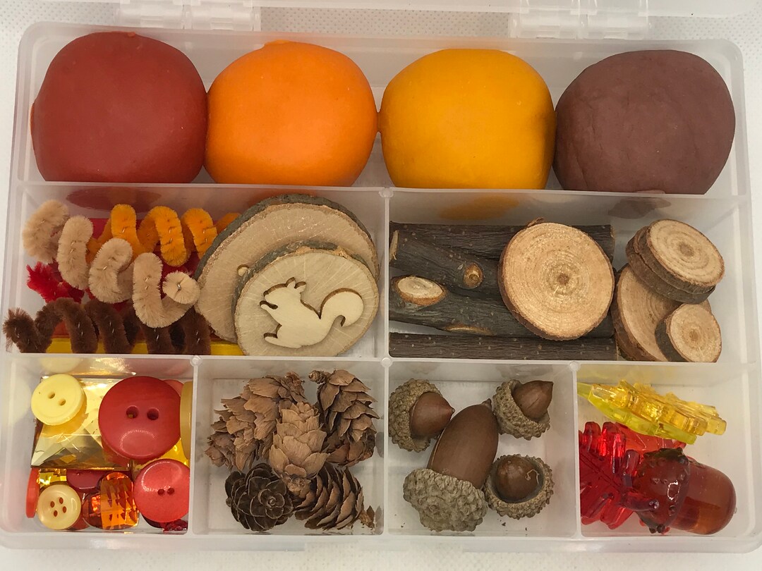 Autumn Play Dough Loose Parts Sensory Kit - Etsy UK