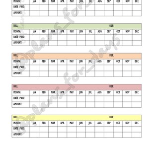 Bill Tracking Sheet - Pastel (works in Classic Happy Planner!) - Etsy