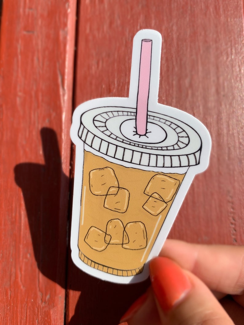 Iced Coffee Sticker WATERPROOF Perfect for Laptops - Etsy