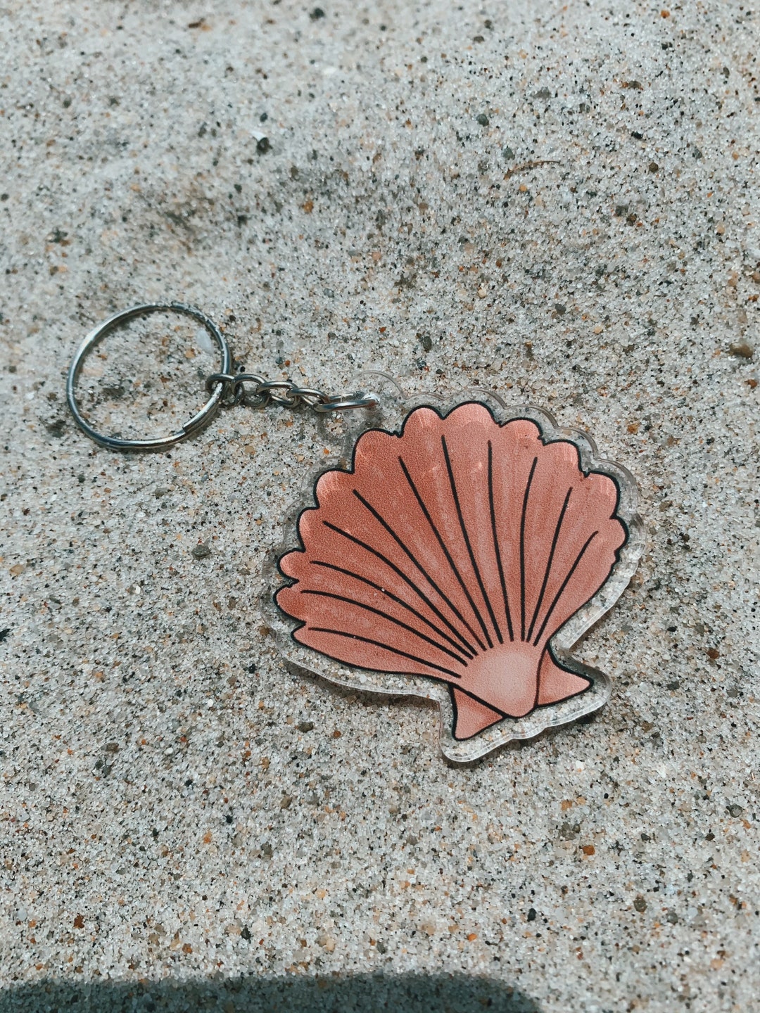 Acrylic Seashell Keychain - Etsy