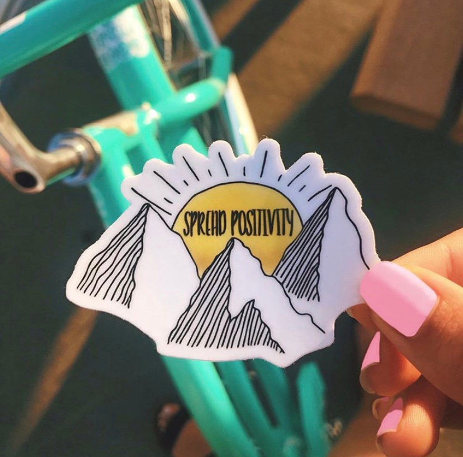 Spread Positivity Vinyl Sticker WATERPROOF Perfect for Laptops ...