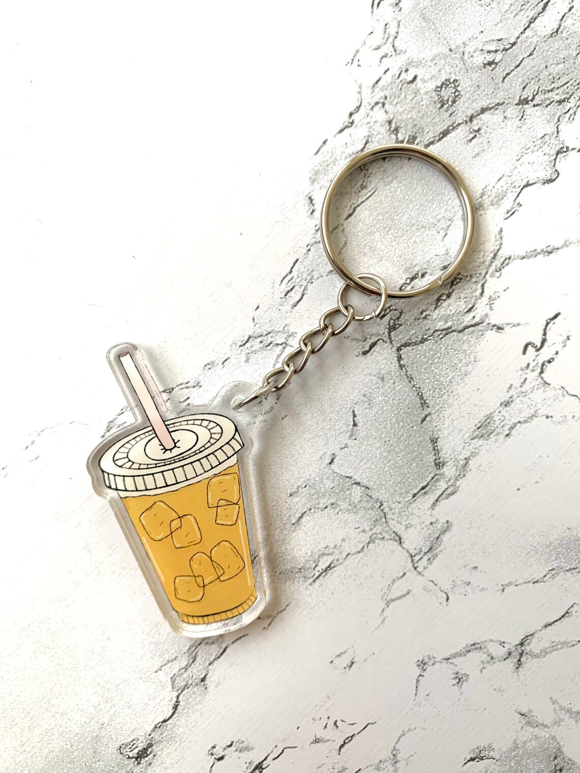 Acrylic Iced Coffee Keychain - Etsy