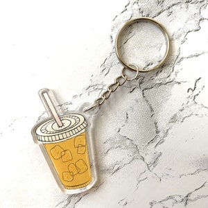 Acrylic Iced Coffee Keychain - Etsy