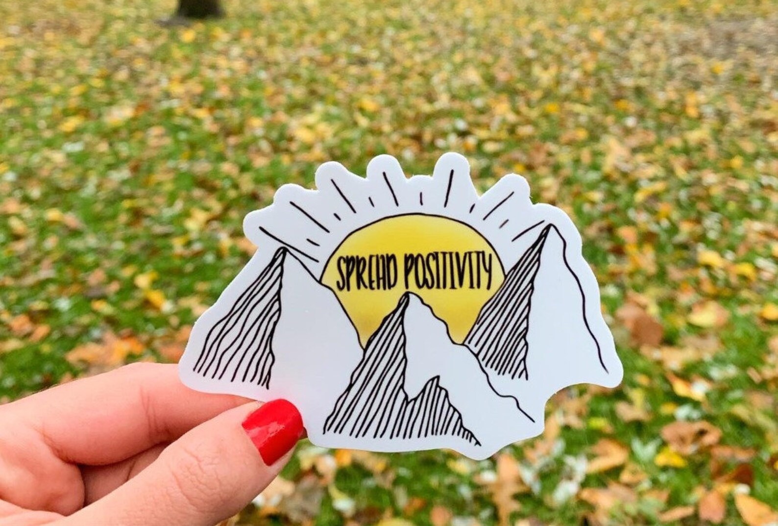 Spread Positivity Vinyl Sticker WATERPROOF Perfect for Laptops ...