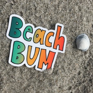 Beach Bum Sticker WATERPROOF - Etsy
