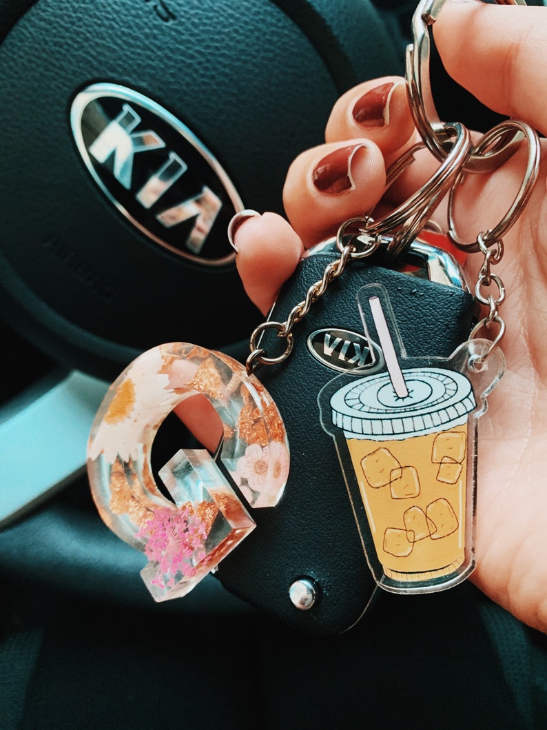 Acrylic Iced Coffee Keychain - Etsy