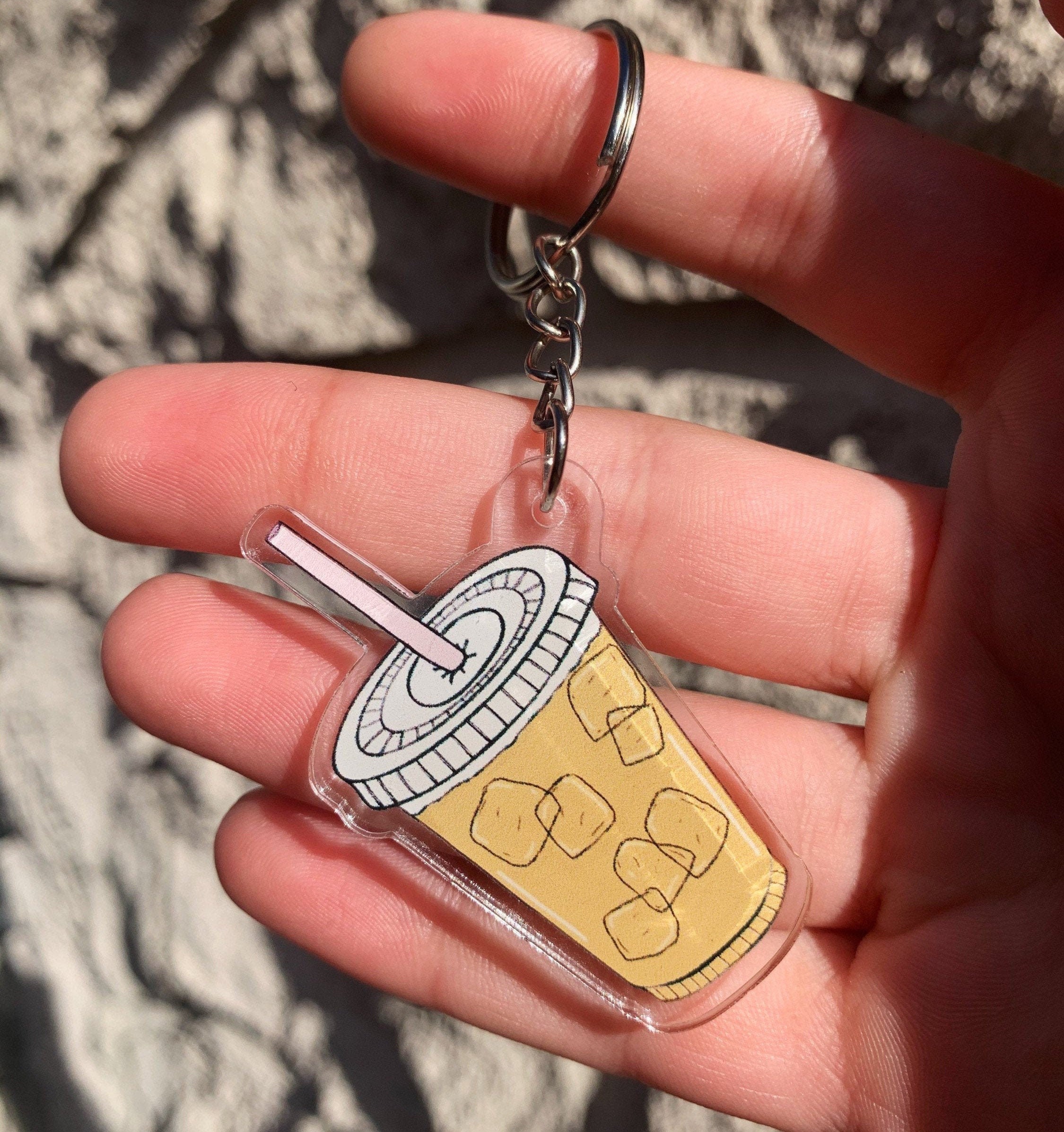 Acrylic Iced Coffee Keychain - Etsy