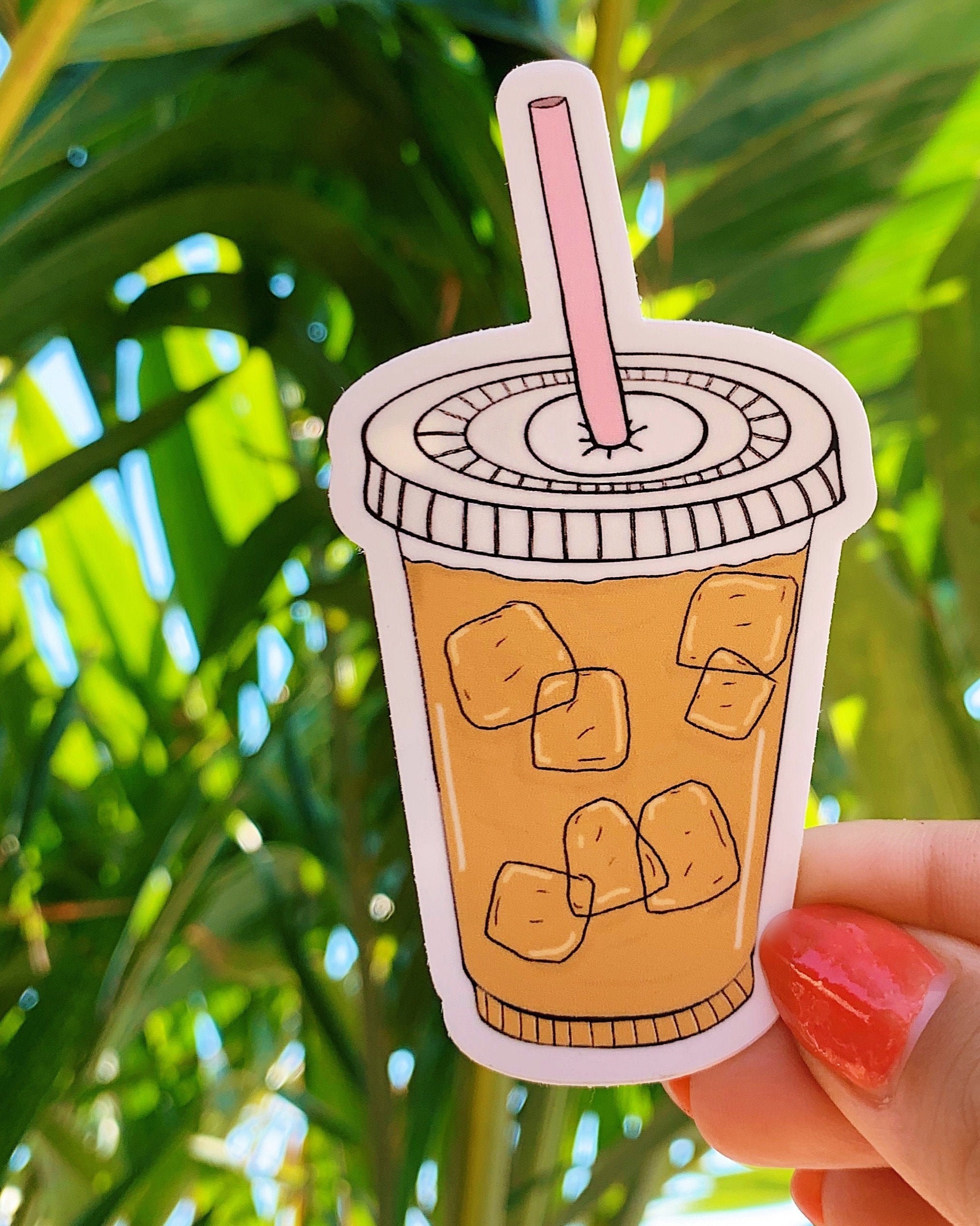 Iced Coffee Sticker WATERPROOF Perfect for Laptops | Etsy