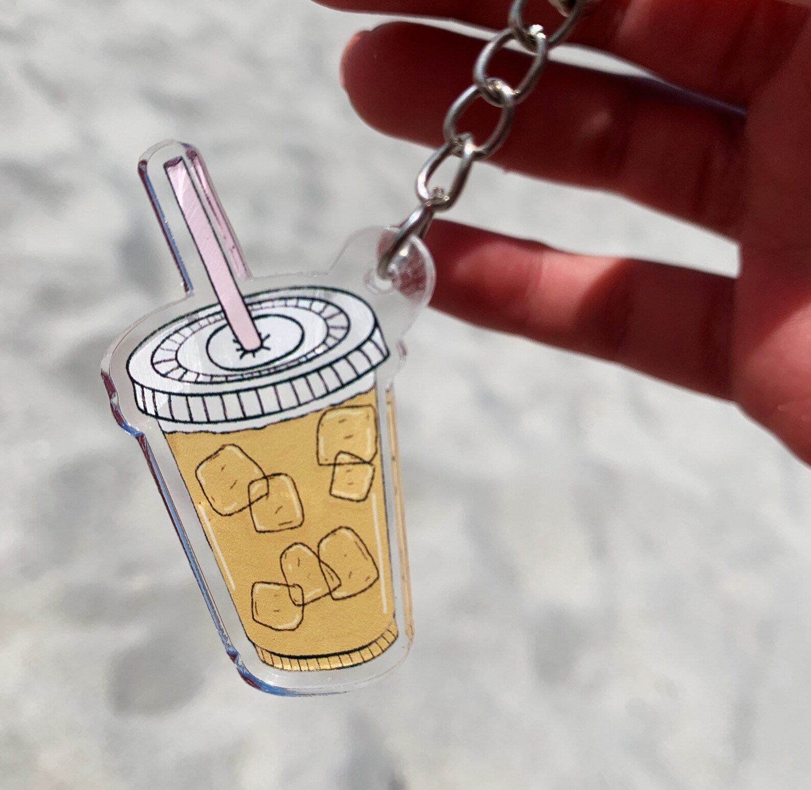 Acrylic Iced Coffee Keychain - Etsy