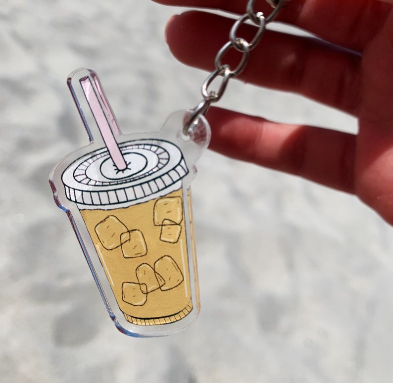 Acrylic Iced Coffee Keychain - Etsy