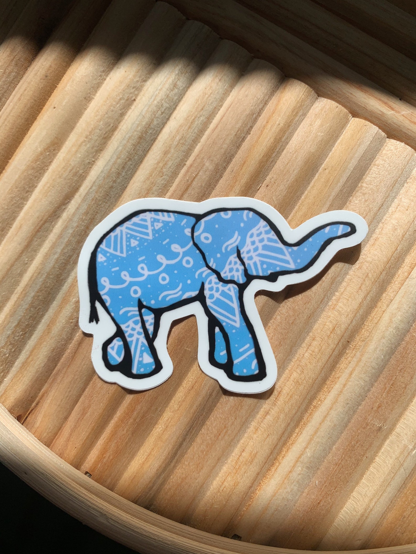 Blue Elephant Sticker - Etsy