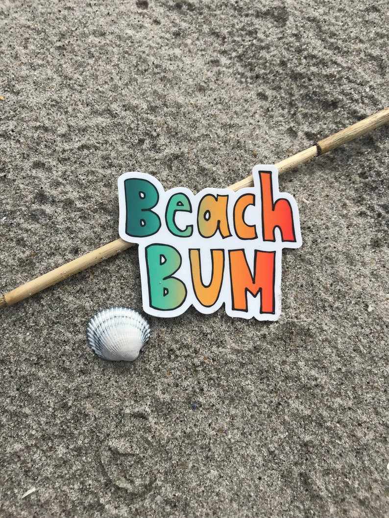 Beach Bum Sticker WATERPROOF - Etsy