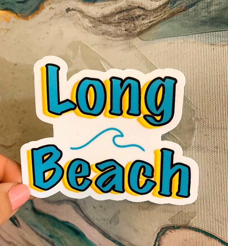 Long Beach NY or CA Waterproof Sticker - Etsy