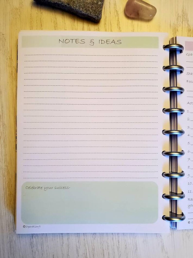 Goal Page for 9 Disc Planner System - Etsy