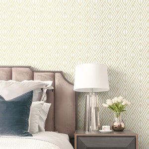 Self Adhesive Wallpaper | Metallic Gold Removable Wallpaper | Geometric ...